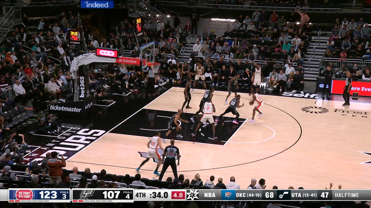 24-Second Shot Clock Reset: Pistons @ Spurs | NBA Official