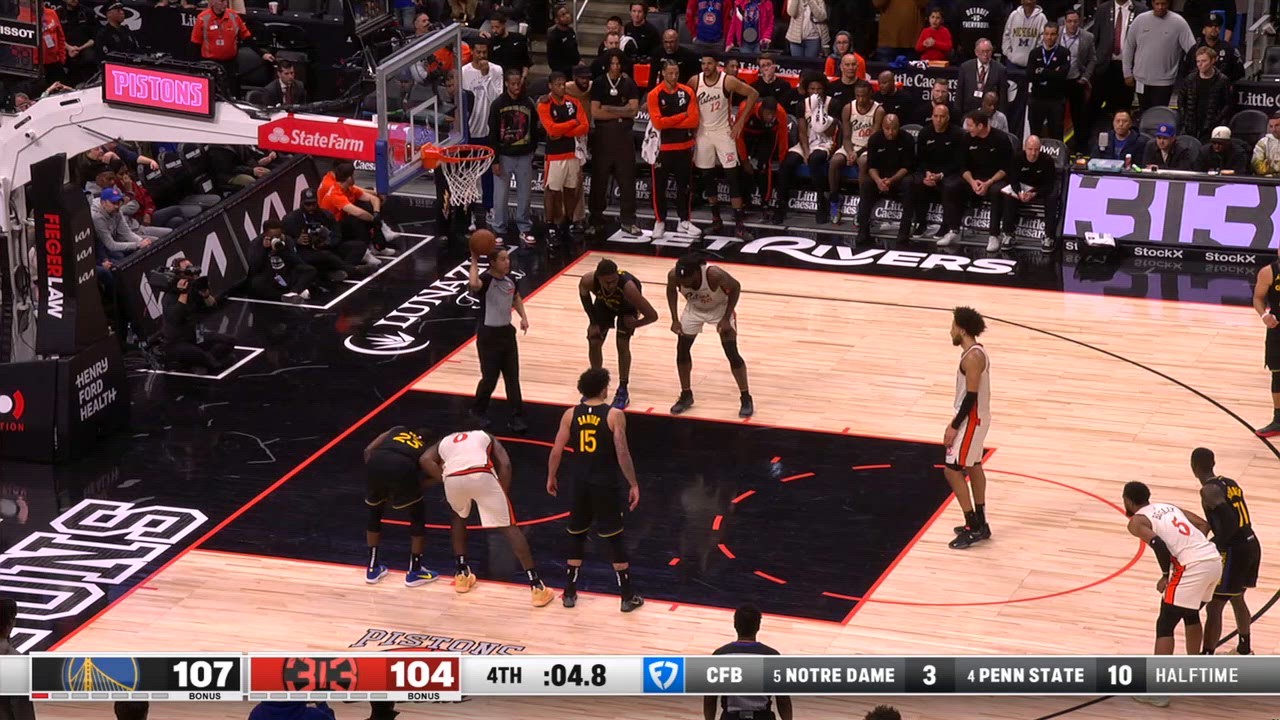 24-Second Shot Clock Reset: Warriors @ Pistons | NBA Official