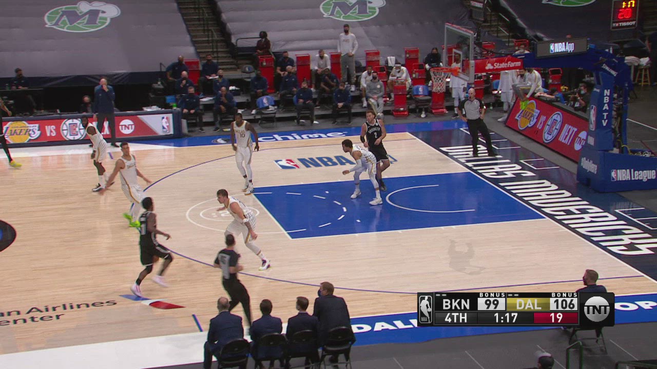 Restricted Area Block/Charge: Nets @ Mavericks | NBA Official