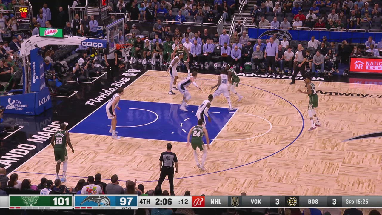 Restricted Area Block/Charge: Bucks @ Magic | NBA Official