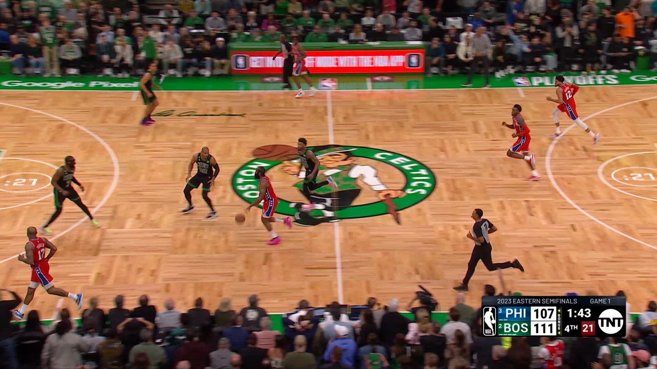 Restricted Area Block/Charge: 76ers @ Celtics | NBA Official