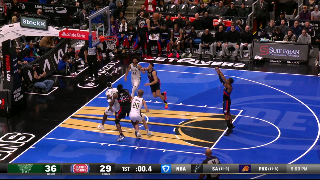 Last Second Field Goal: Bucks @ Pistons | NBA Official
