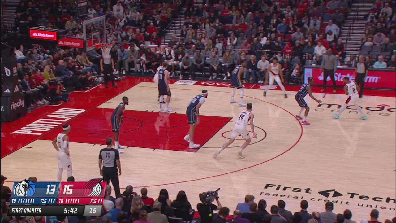 Two-Point/Three-Point Field Goal: Mavericks @ Trail Blazers | NBA Official