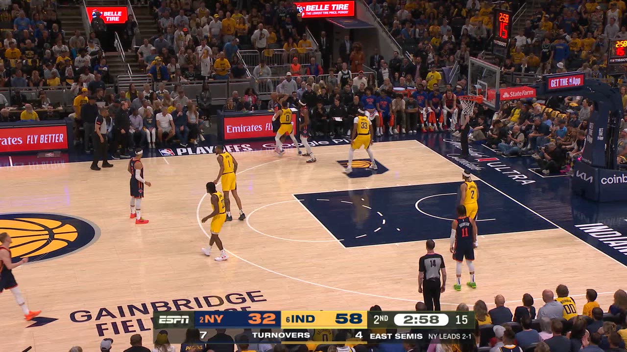 Two-Point/Three-Point Field Goal: Knicks @ Pacers | NBA Official