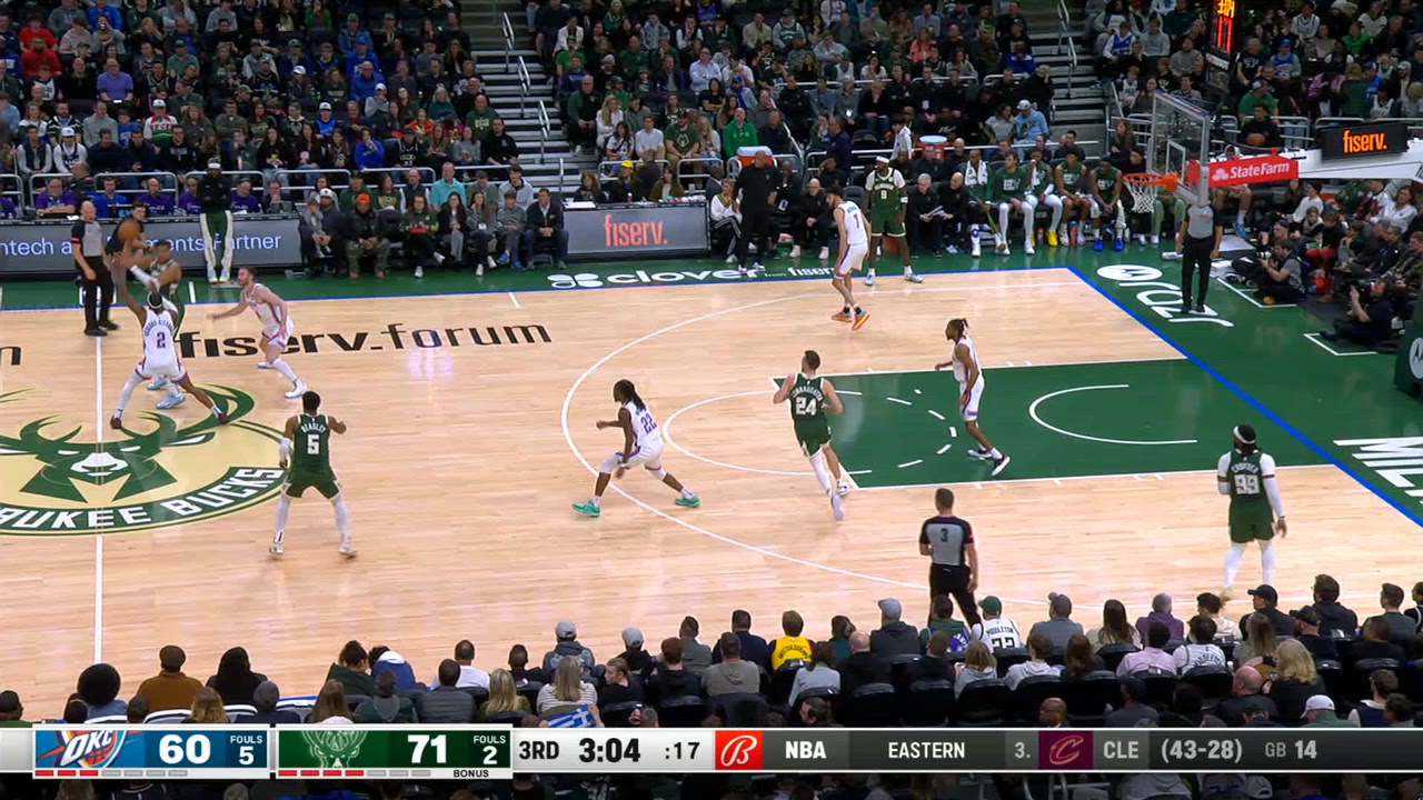 Two-Point/Three-Point Field Goal: Thunder @ Bucks | NBA Official