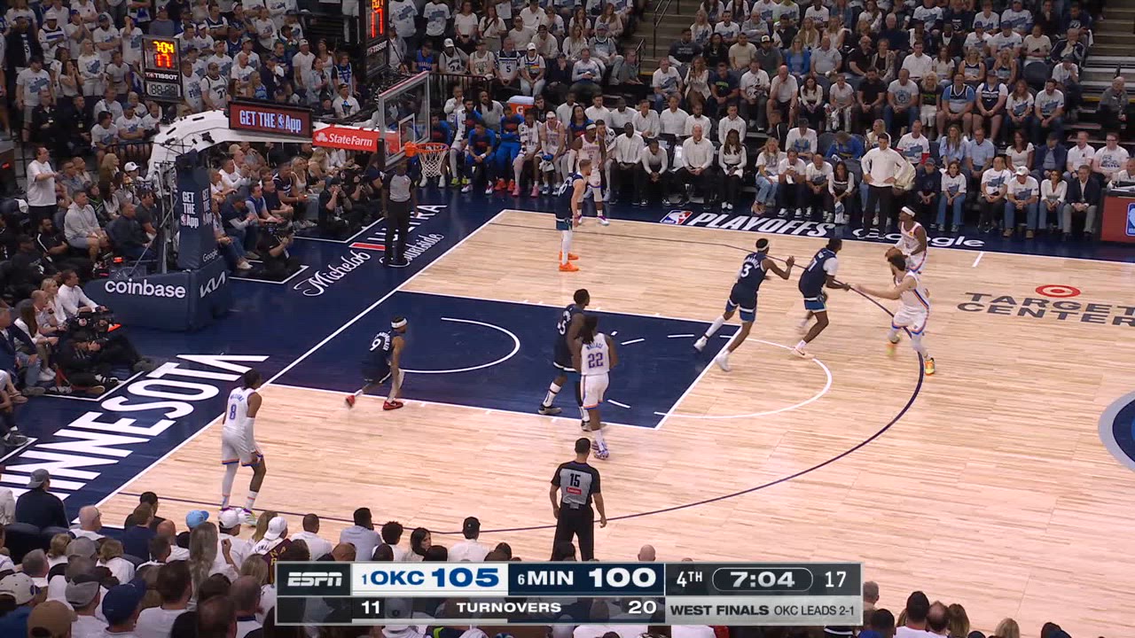 Two-Point/Three-Point Field Goal: Thunder @ Timberwolves | NBA Official