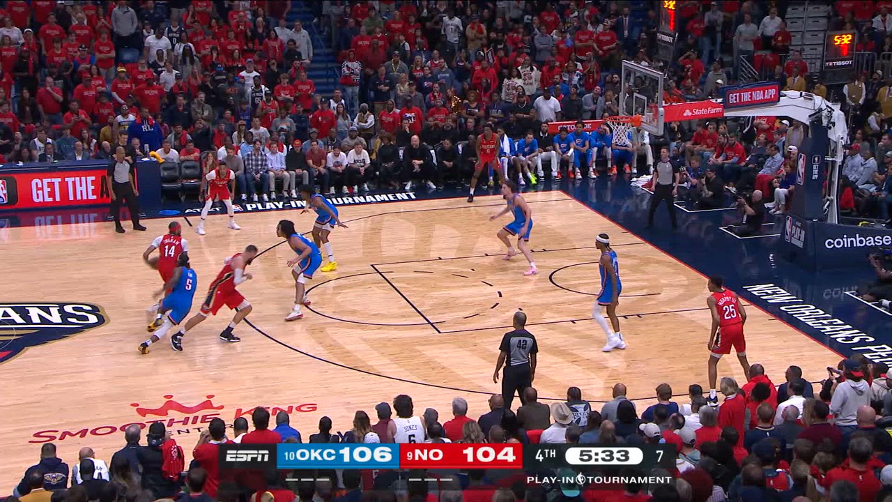 Two-Point/Three-Point Field Goal: Thunder @ Pelicans | NBA Official