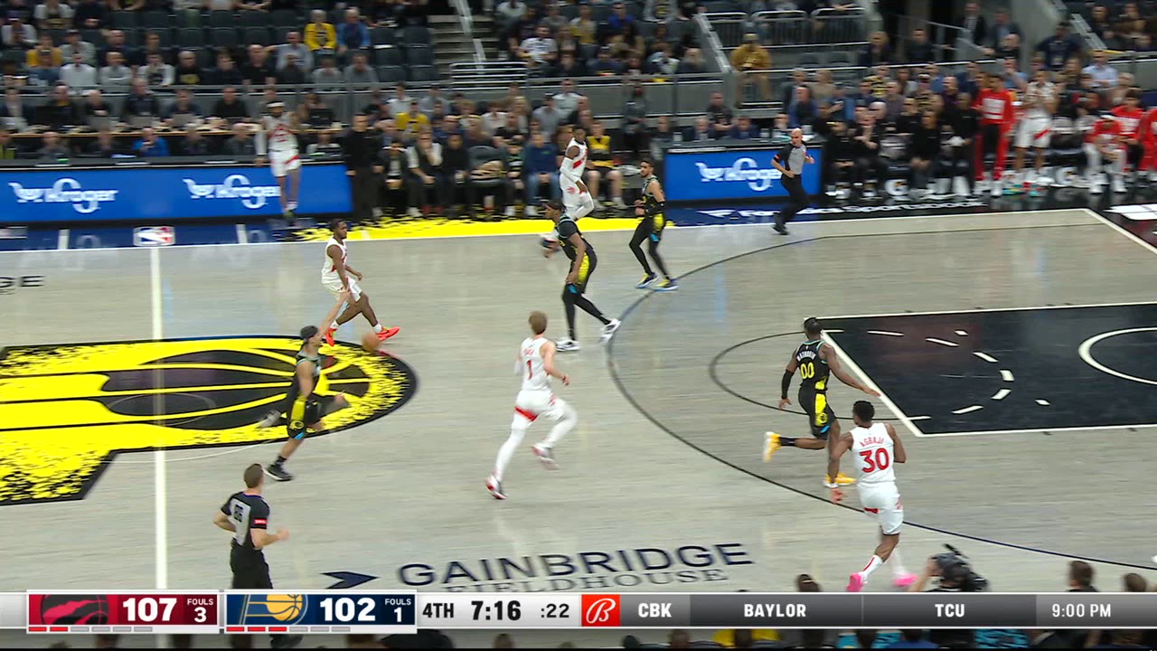 Two-Point/Three-Point Field Goal: Raptors @ Pacers | NBA Official