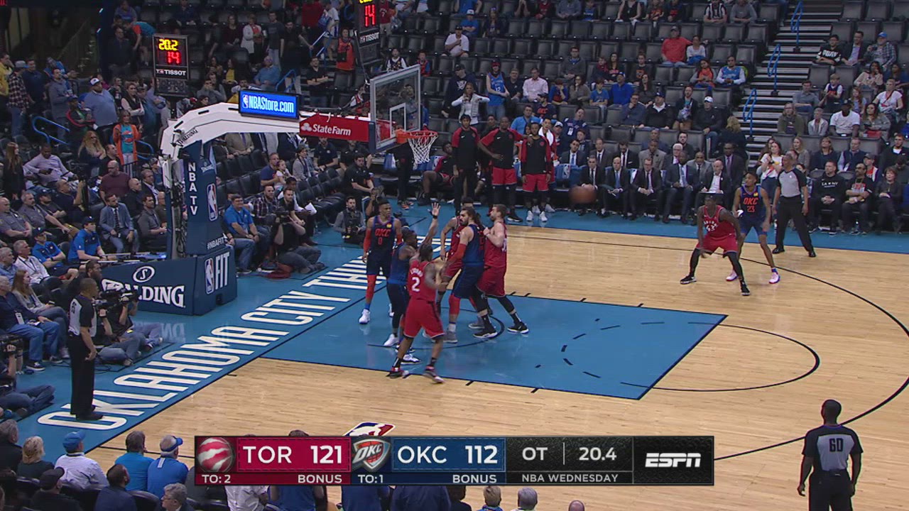 Two-Point/Three-Point Field Goal: Raptors @ Thunder | NBA Official