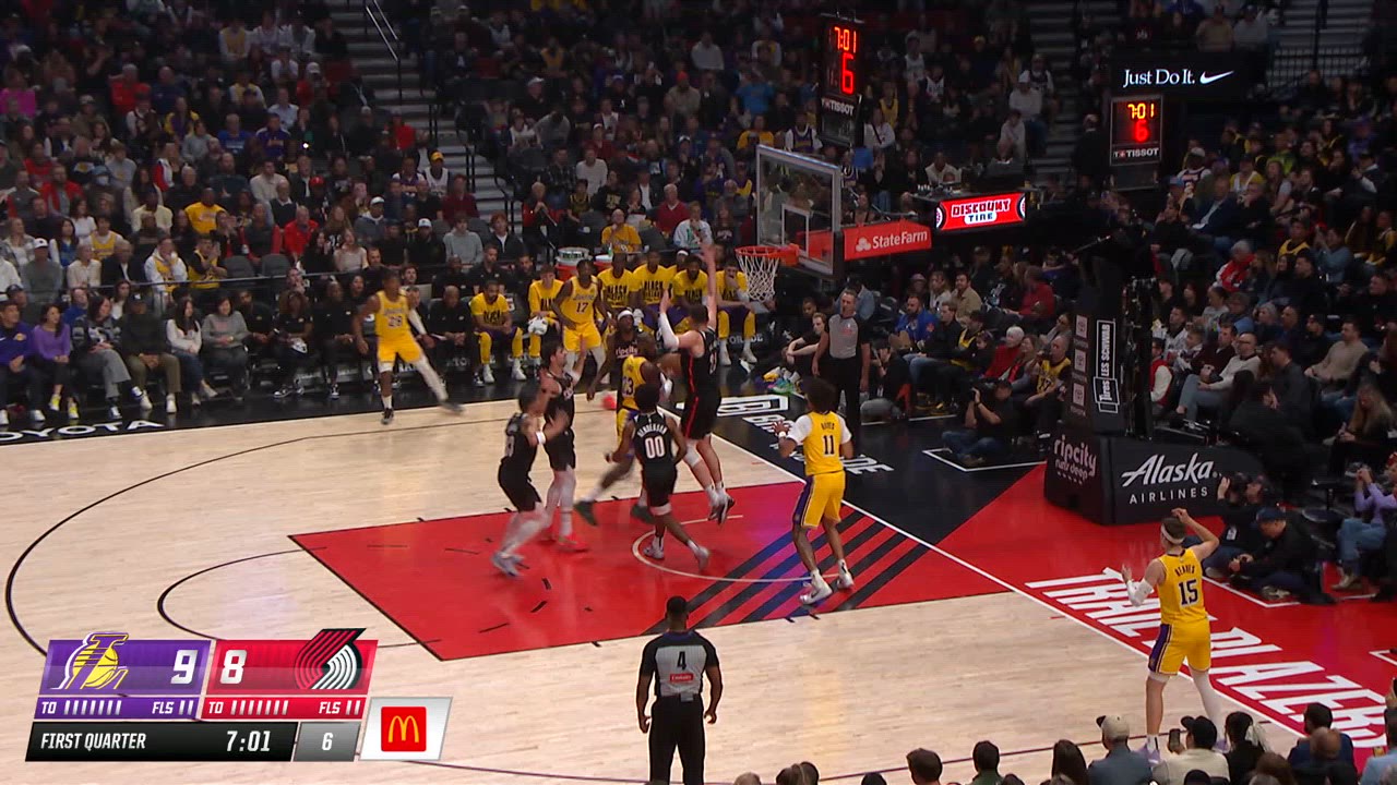 Shot Clock Violation: Lakers @ Trail Blazers | NBA Official