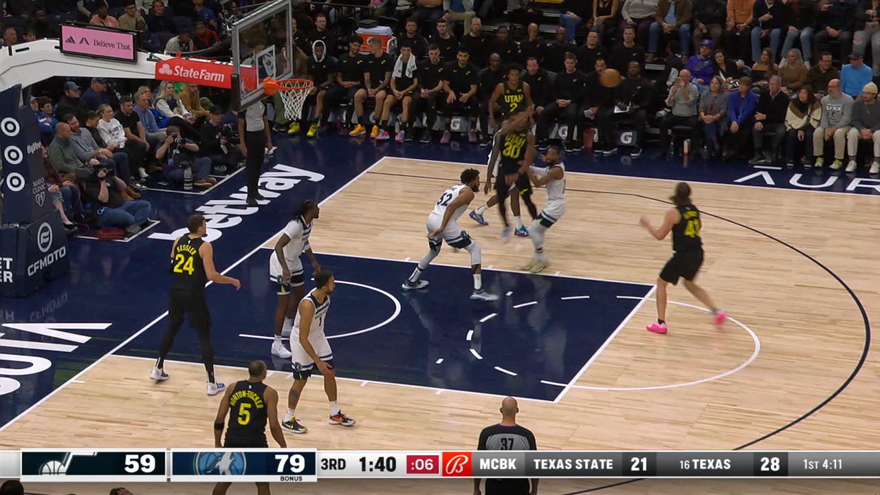 Shot Clock Violation: Jazz @ Timberwolves | NBA Official