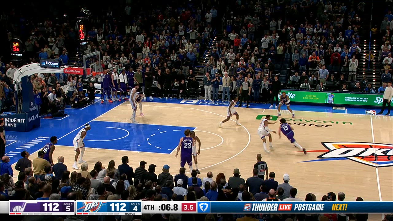 Shot Clock Violation: Jazz @ Thunder | NBA Official