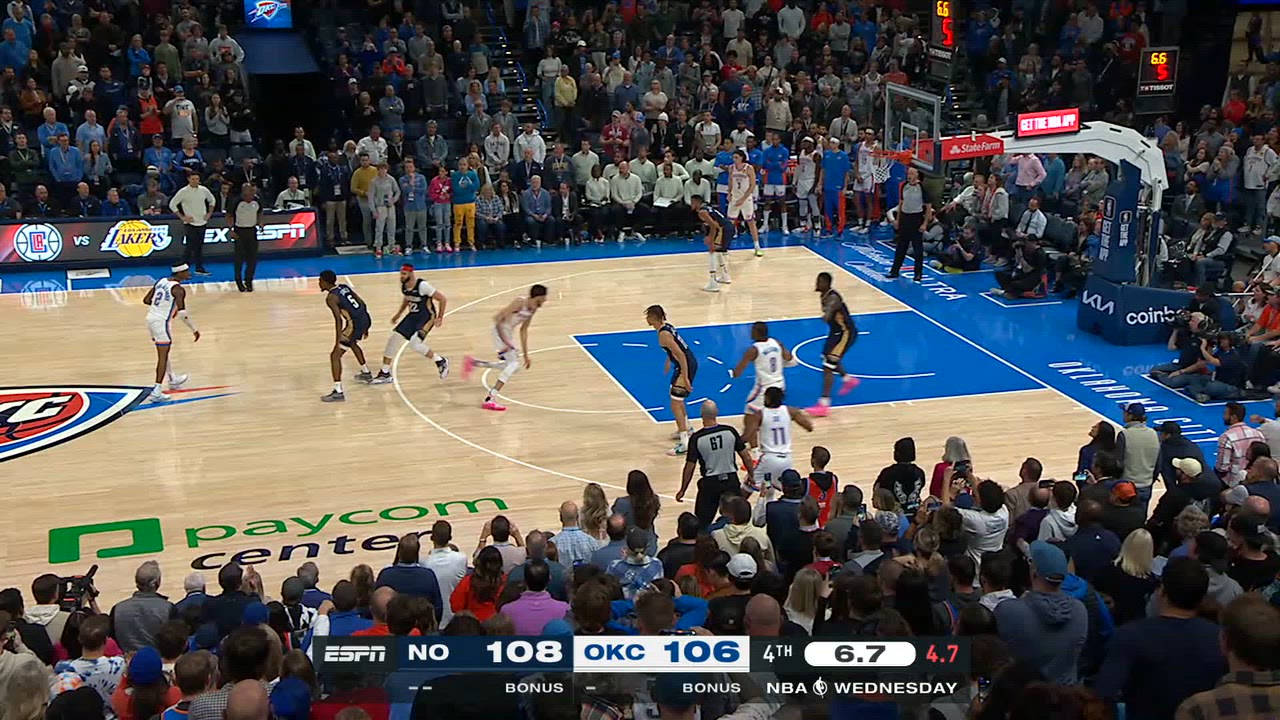 Clear-Path-To-The Basket-Foul: Pelicans @ Thunder | NBA Official