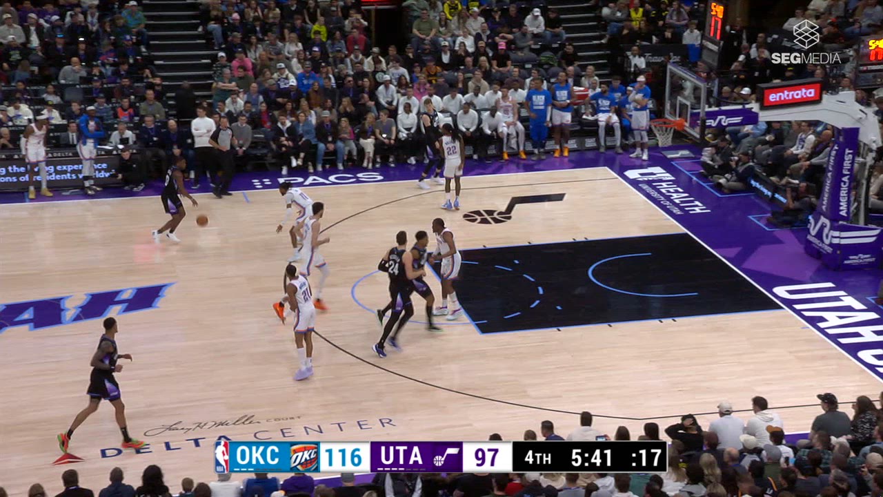 Clear-Path-To-The Basket-Foul: Thunder @ Jazz | NBA Official