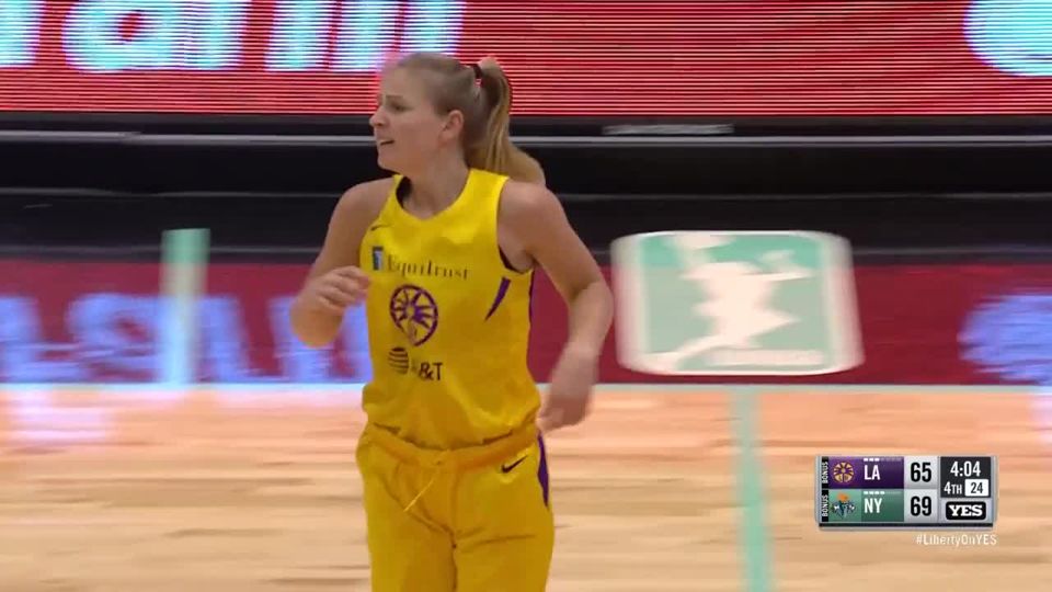 Sydney Wiese Assists in New York Liberty vs. Los Angeles Sparks - WNBA ...