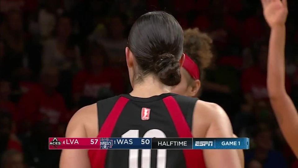 Kelsey Plum hits the shot with time ticking down (Game 1 of Semifinals ...