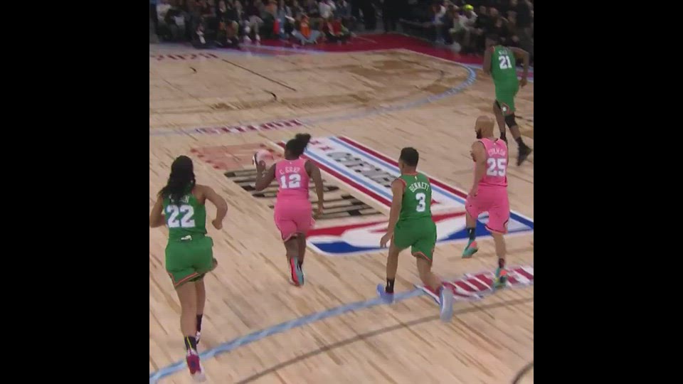 Chelsea Gray No-Look, Behind-The-Back Pass (2020 NBA All-Star Celebrity ...